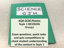 AQA GCSE Physics Topic 1 REVISION (Energy) | Teaching Resources