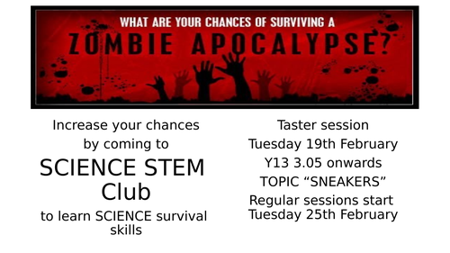 Science/STEM Club materials (KS3) - Zombie Apocalypse theme | Teaching ...