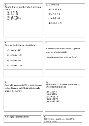 Fractions and Percentages Relay Race | Teaching Resources