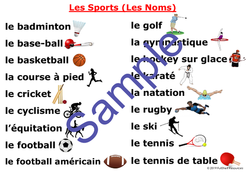 Sports in French (Les Sports) Worksheets | Teaching Resources