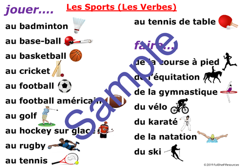 Sports in French (Les Sports) Worksheets | Teaching Resources