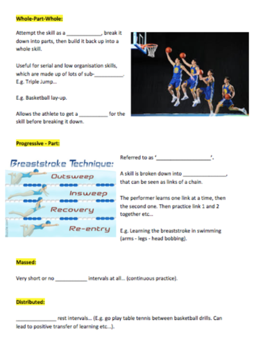 A-Level PE (OCR): Skill Acquisition Workbook | Teaching Resources