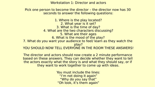 Workshop focused on the backstage roles | Teaching Resources