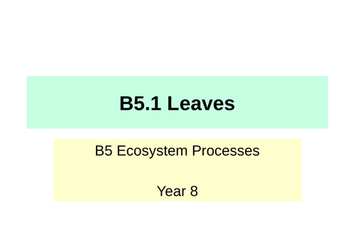 Activate KS3 Science - Module B5 Ecosystem Processes | Teaching Resources