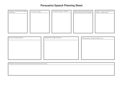 Persuasive Writing - Planning Sheet | Teaching Resources