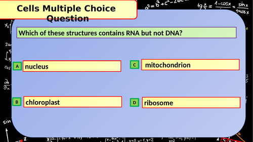 FREE A Level Biology Cells Multiple Choice Questions | Teaching Resources