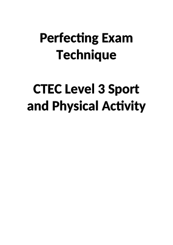 Cambridge technical Level 3 Sport improving unit 3 exam technique ...