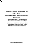 Cambridge Technical Sport Level 3 Unit 1 revision booklet | Teaching Resources