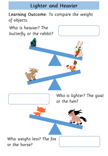 Weight Year 1 Free Worksheets | Teaching Resources