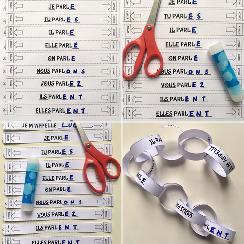 Passé Composé French ER Verbs - Primary French conjugation chains - Cut ...