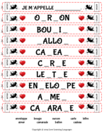 Primary French - Valentine's Day Vocabulary Chains - La Saint Valentin ...