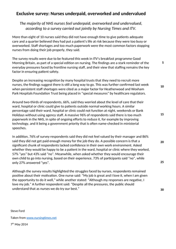 Reading Non-fiction - Eduqas GCSE English Language Component 2 Section ...