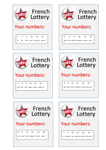 Key Stage 2 French Learning Numbers 1 - 20 / LOTTERY GAME / A Set of 30 ...