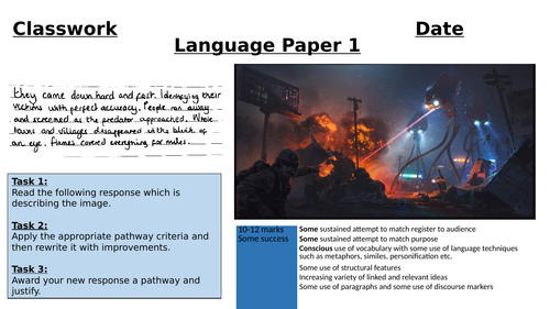 Language Paper 1 Structure Focus Lesson | Teaching Resources