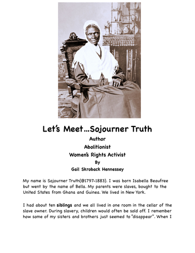 Sojourner Truth: Abolitionist, Women's Rights Advocate, Author ...