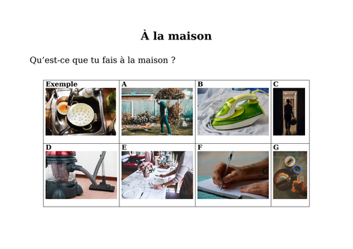 French - GCSE - Listening practice - Chores (worksheet + audio ...