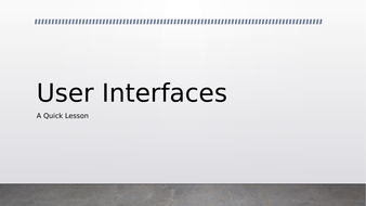 A Quick User Interface Lesson Teaching Resources