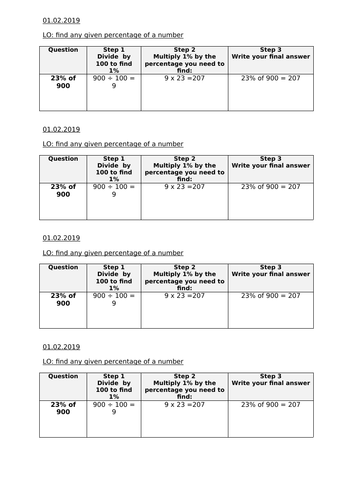Year 5/6 - finding percentages of amounts | Teaching Resources