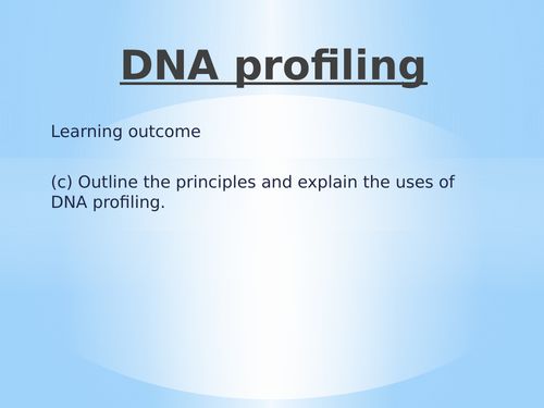 Genetic Fingerprinting (including PCR and gel electrophoresis ...