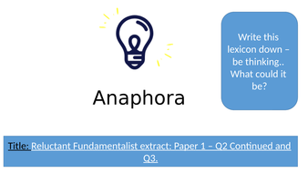 Anaphora, Hypophora and Epiphora definition and tasks | Teaching Resources