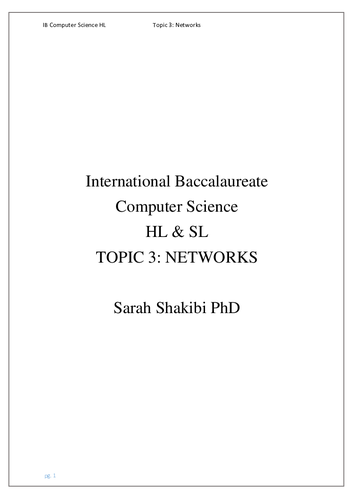 IB Computer Science Topic 3 Networks | Teaching Resources