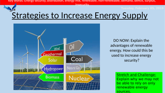GCSE Geography- Resource Management- Energy- Strategies to Increase ...