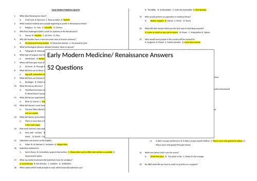 AQA GCSE History - Health and the People (Medicine Though Time ...