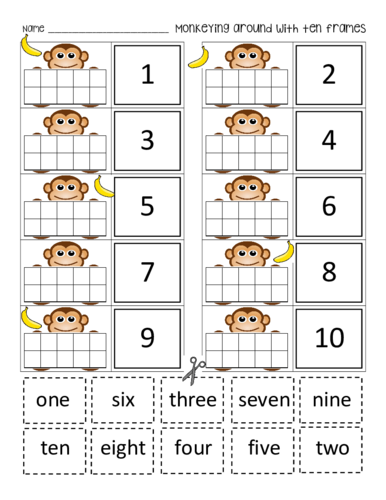 Monkeying Around with Ten Frames | Teaching Resources