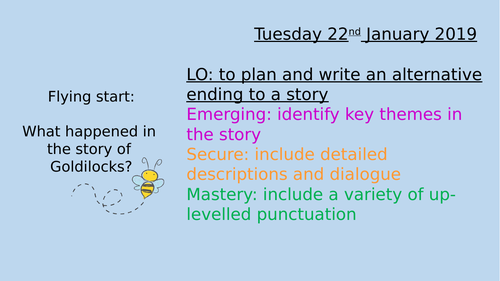 Goldilocks – planning and writing an alternative ending to a story ...