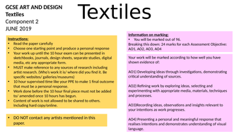 AQA Art Textiles Component 2 Artists to research | Teaching Resources