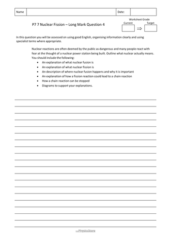 KS4 GCSE Physics AQA P7 Radioactivity (Physics Only) - 4 PPTs, 8 WS, 7 ... KS4 GCSE Physics AQA P7 Radioactivity (Physics Only) - 4 PPTs, 8 WS, 7 ...