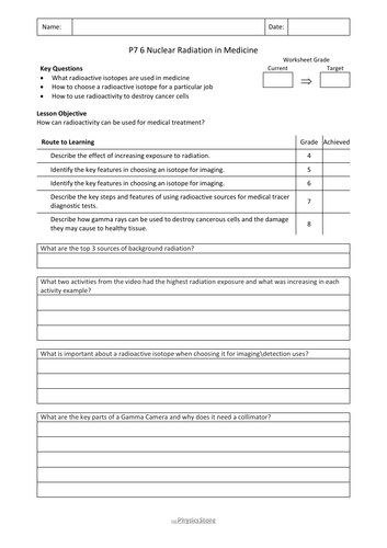 KS4 GCSE Physics AQA P7 Radioactivity (Physics Only) - 4 PPTs, 8 WS, 7 ... KS4 GCSE Physics AQA P7 Radioactivity (Physics Only) - 4 PPTs, 8 WS, 7 ...
