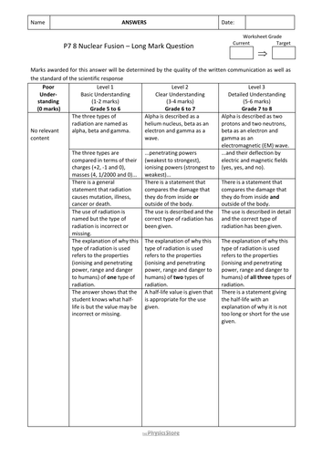 KS4 GCSE Physics AQA P7 Radioactivity (Physics Only) - 4 PPTs, 8 WS, 7 ... KS4 GCSE Physics AQA P7 Radioactivity (Physics Only) - 4 PPTs, 8 WS, 7 ...