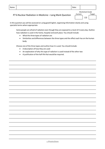 KS4 GCSE Physics AQA P7 Radioactivity (Physics Only) - 4 PPTs, 8 WS, 7 ... KS4 GCSE Physics AQA P7 Radioactivity (Physics Only) - 4 PPTs, 8 WS, 7 ...