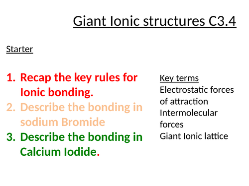 Giant Ionic structures | Teaching Resources