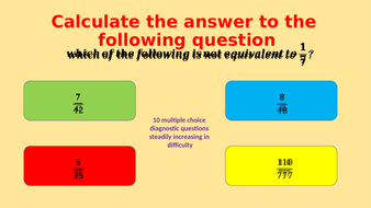 Multiple choice 32- Equivalent fractions | Teaching Resources