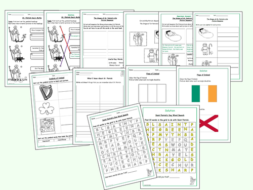 St. Patrick's Day Assembly Presentation, Worksheets, Cut and Paste ...