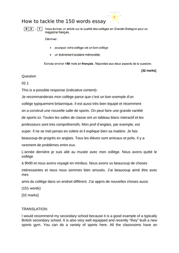 AQA 150 words essay workshop | Teaching Resources