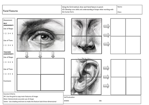 Facial features cover lesson | Teaching Resources