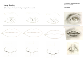 Facial Features shading | Teaching Resources