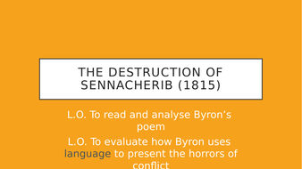 The Destruction of Sennacherib (Lord Byron): GCSE Literature Conflict ...