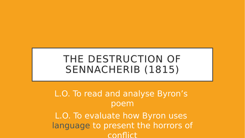 The Destruction of Sennacherib (Lord Byron): GCSE Literature Conflict ...