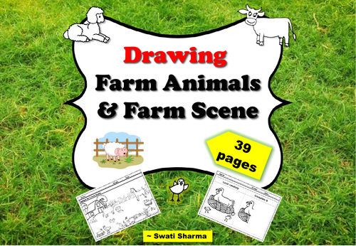 Drawing Farm Animals And Farm Scene Worksheets | Teaching Resources