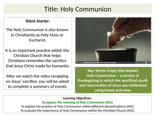 Eucharist (Holy Communion) AQA A | Teaching Resources