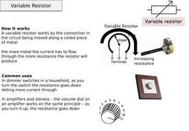 AQA GCSE thermistors, variable resistors, diodies and light dependent ...