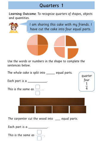 Halves and Quarters - Fractions - Year 2 | Teaching Resources