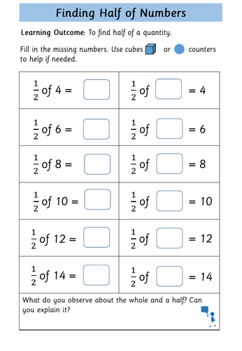 Halves and Quarters - Fractions - Year 2 | Teaching Resources
