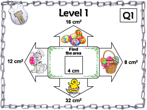 Area and Perimeter Game: Geometry Escape Room Easter Math Activity ...