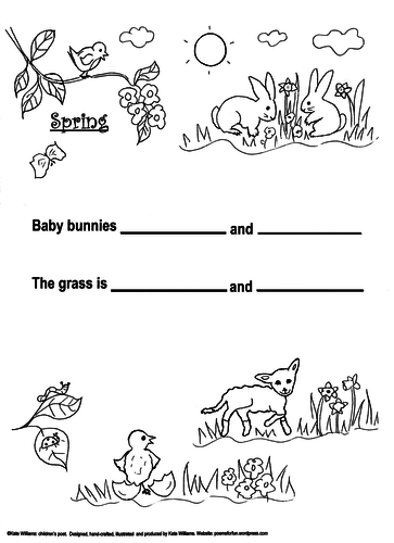 SPRING Writing + Colouring Sheets - 3 Grades, R+KS1 | Teaching Resources