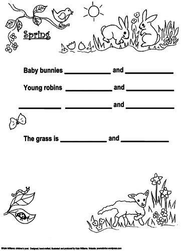 SPRING Writing + Colouring Sheets - 3 Grades, R+KS1 | Teaching Resources